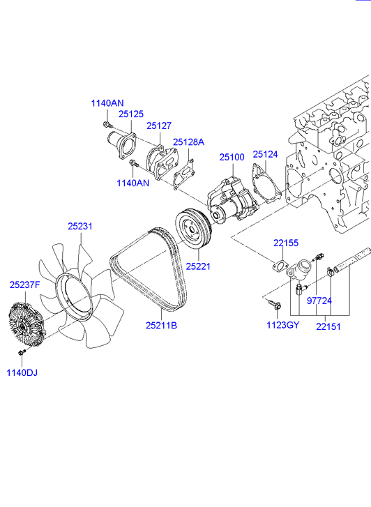25215-42041 Belt V Hyundai | YoshiParts