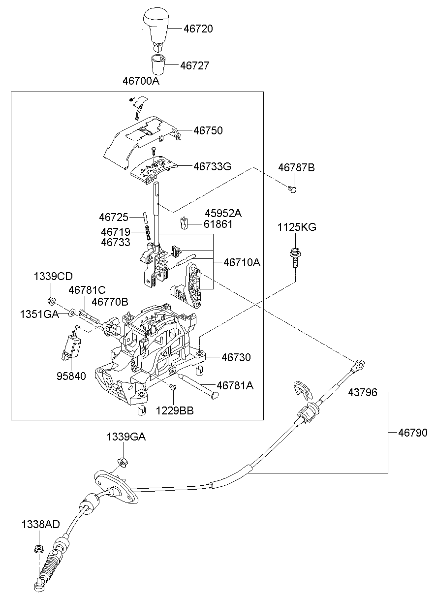 46710-2H000 Lever-Gear Shift Hyundai | YoshiParts