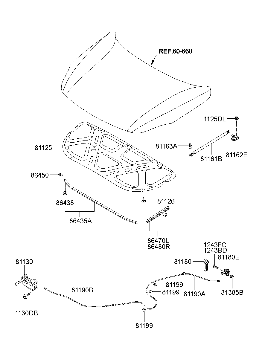 86438-2B000 Clip-Hood Seal Strip Mtg Hyundai | YoshiParts