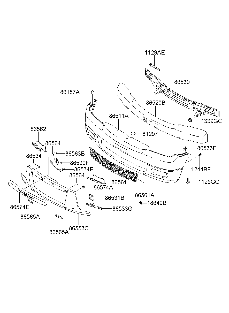 86574-H1150 Overslam-Bumper Hyundai | YoshiParts