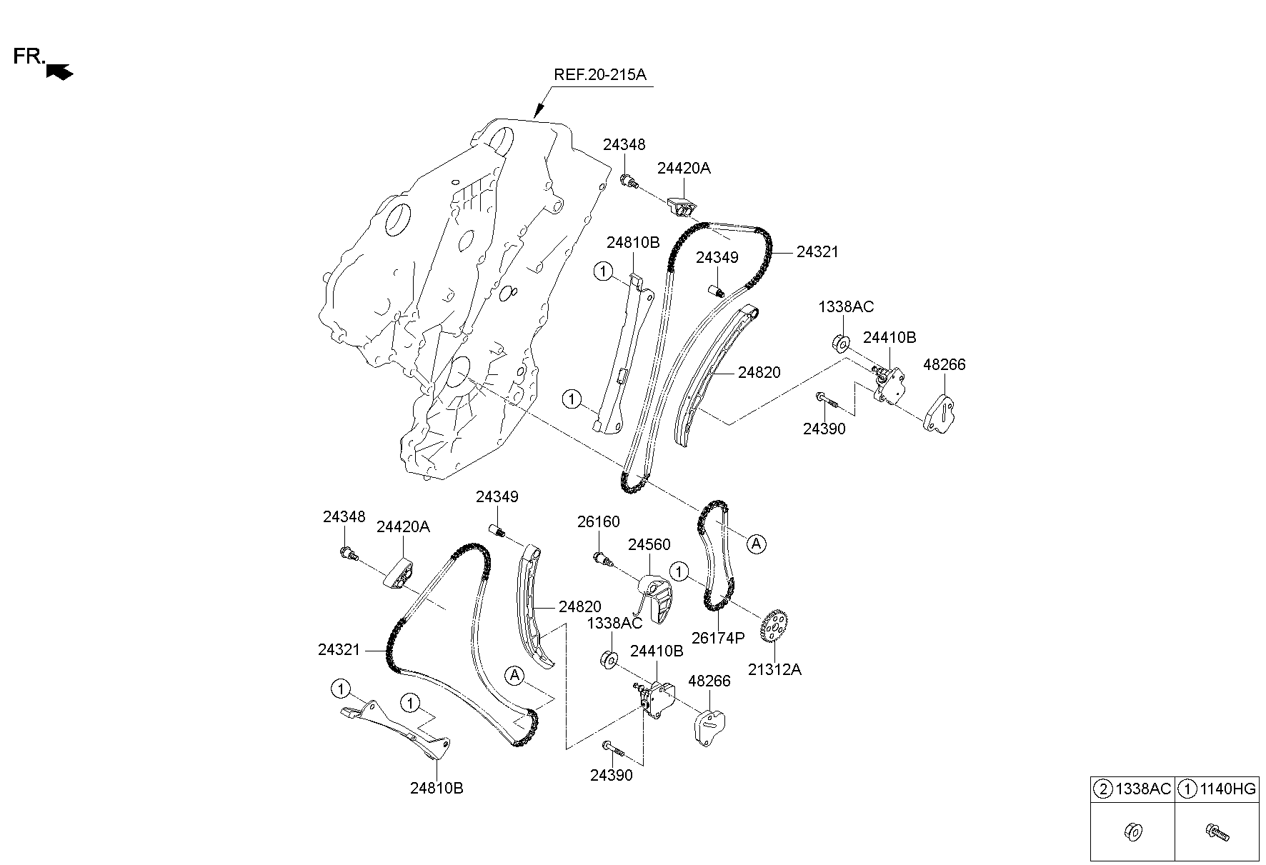 24410-3CGA3 Tensioner Assy-Timing Chain Hyundai | YoshiParts
