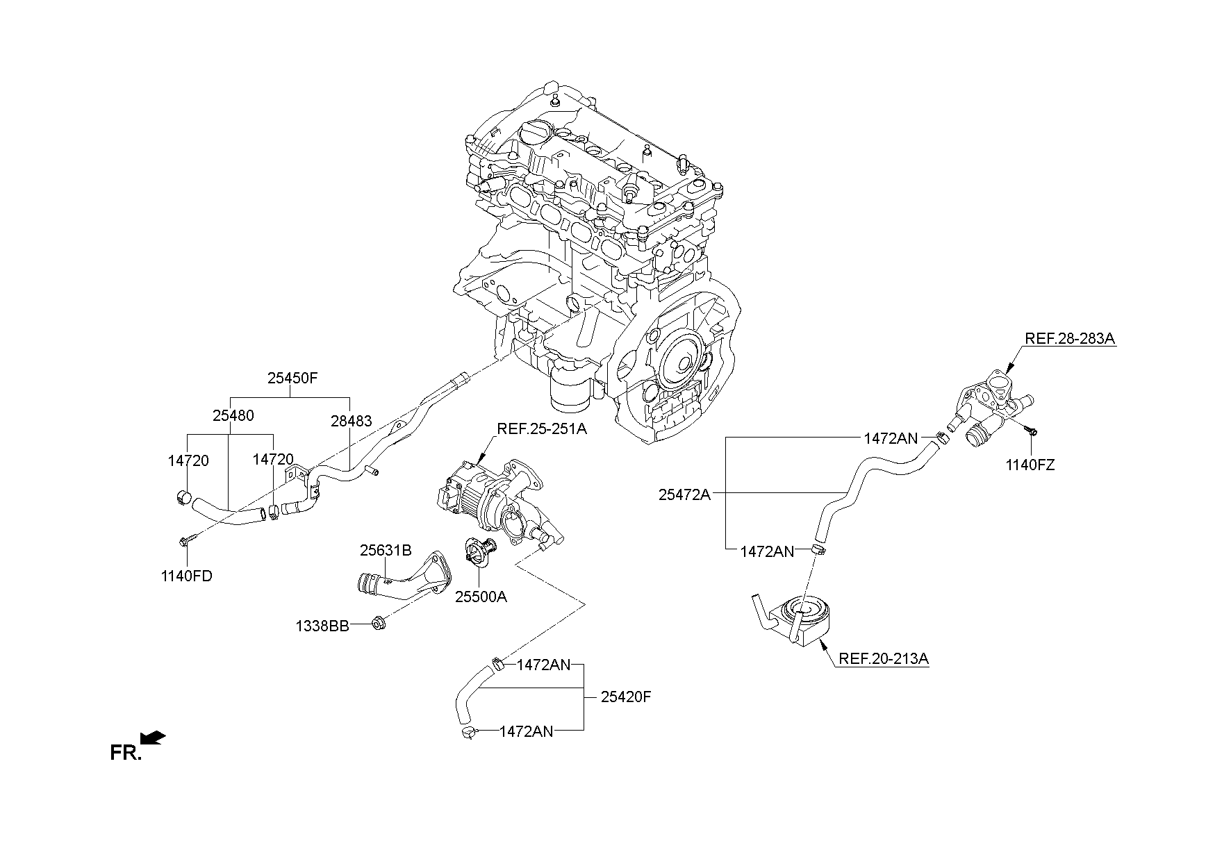 25472-2E271 Hose-Coolant By Pass Hyundai | YoshiParts