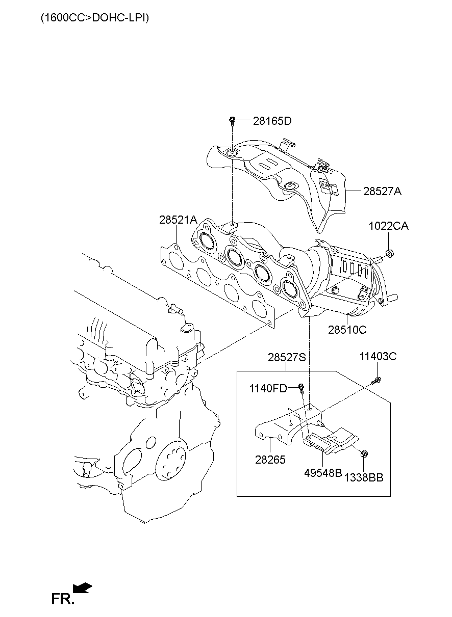 28521-2B400 Gasket-Exhaust Manifold Hyundai | YoshiParts