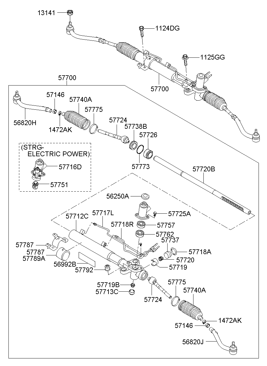 57722-4D000 Band-Power Steering Gear Box Hyundai | YoshiParts