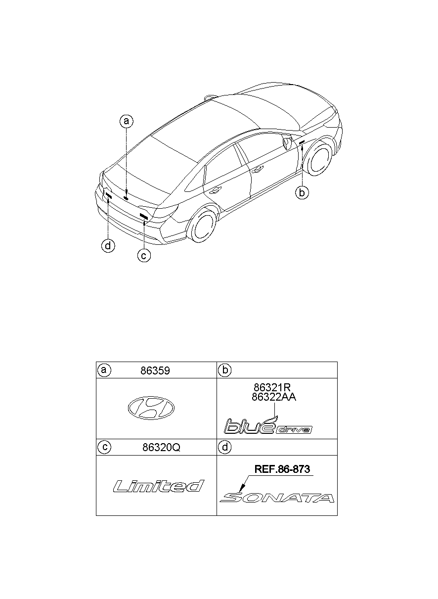 86321-E6000 Emblem-Blue Drive,Lh Hyundai | YoshiParts