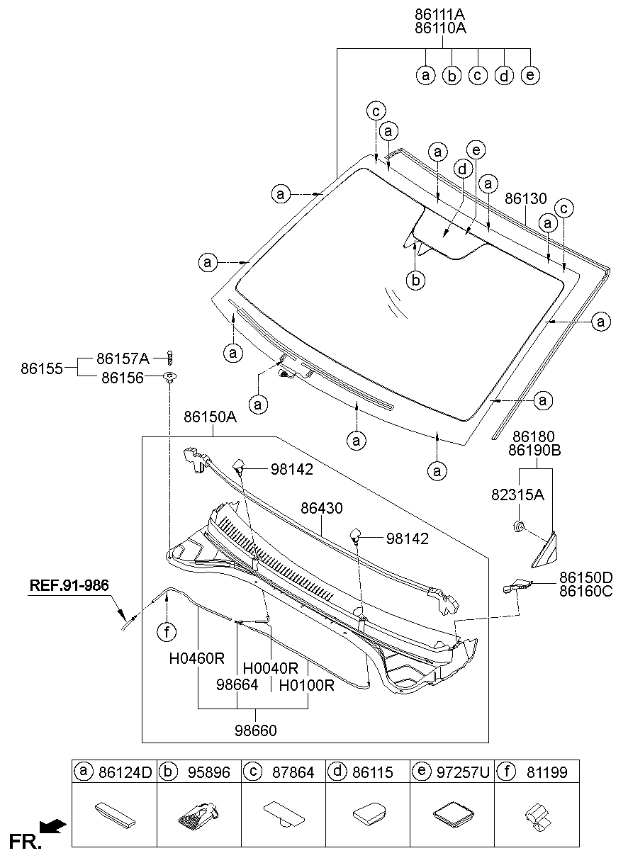 86130-F2000 Moulding-Windshield Glass Hyundai | YoshiParts
