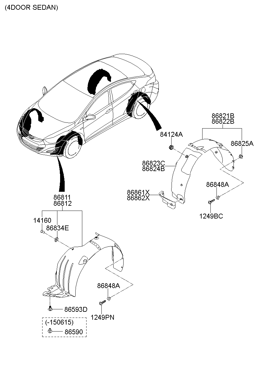 86821-3X700 Guard Assy-Rear Wheel,Lh Hyundai | YoshiParts