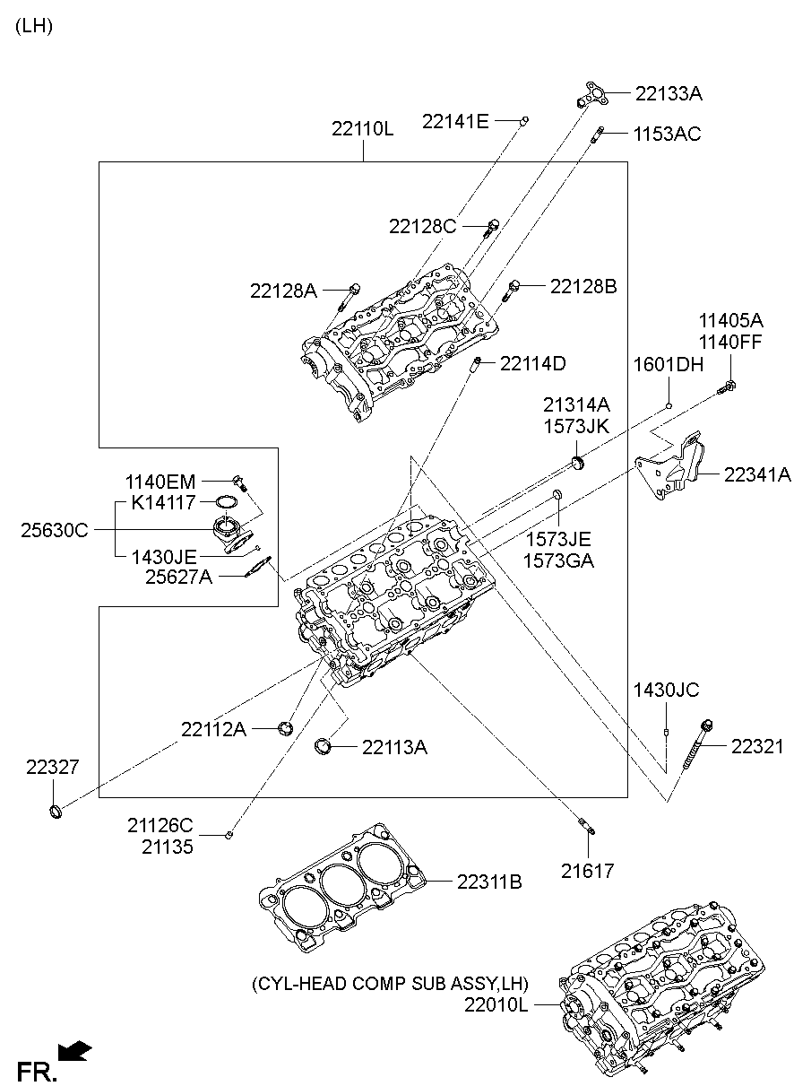 22311-3A100 Gasket-Cylinder Head Lh Hyundai | YoshiParts