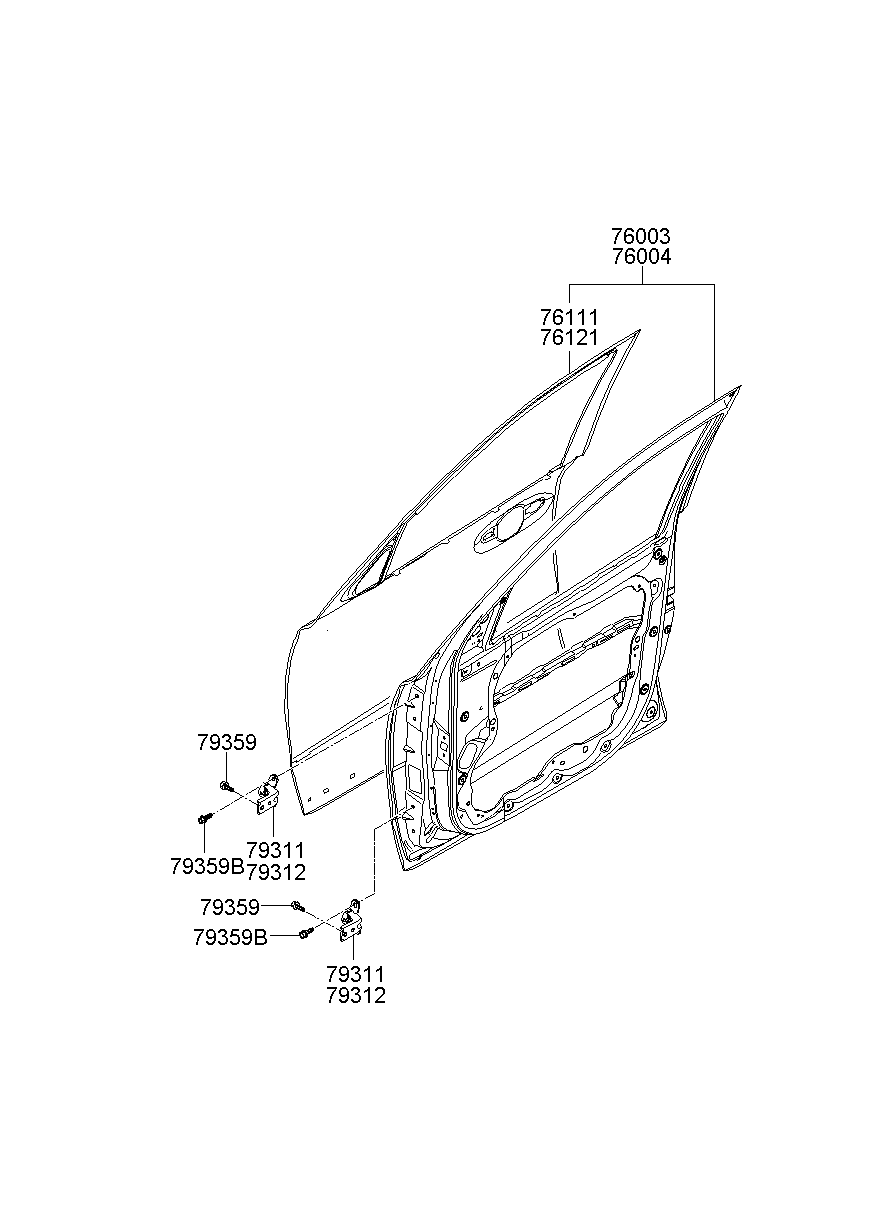 79320-2B010 Hinge Assy-Front Door,Rh Hyundai | YoshiParts