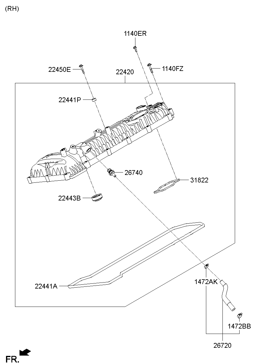 22444-3F401 Gasket-Fuel Pump Hyundai | YoshiParts