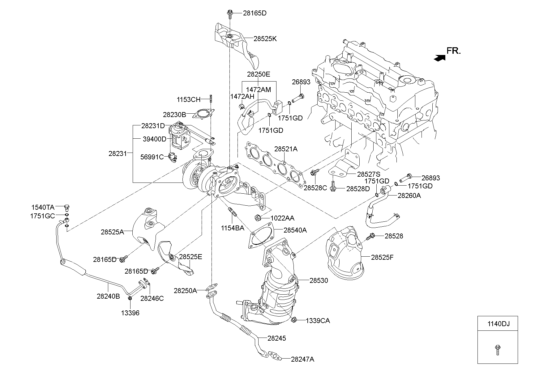 28245-2GTA1 Hose-Oil Hyundai | YoshiParts