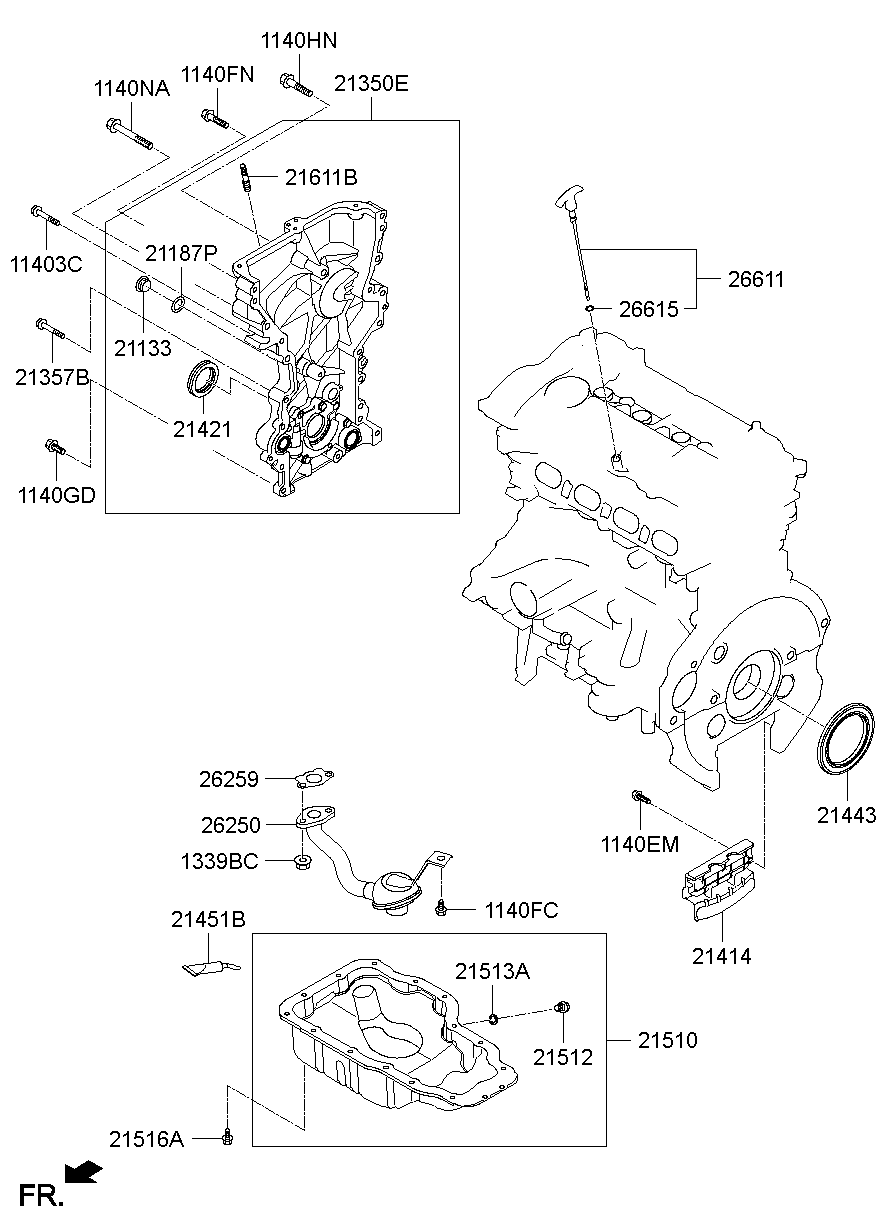 21510-2E023 Pan Assy-Engine Oil Hyundai | YoshiParts