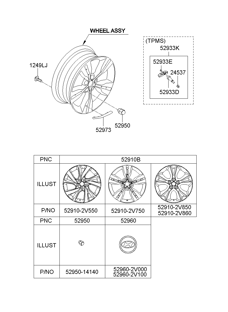 52960-1R600 Cap Assy-Wheel Hub Hyundai | YoshiParts