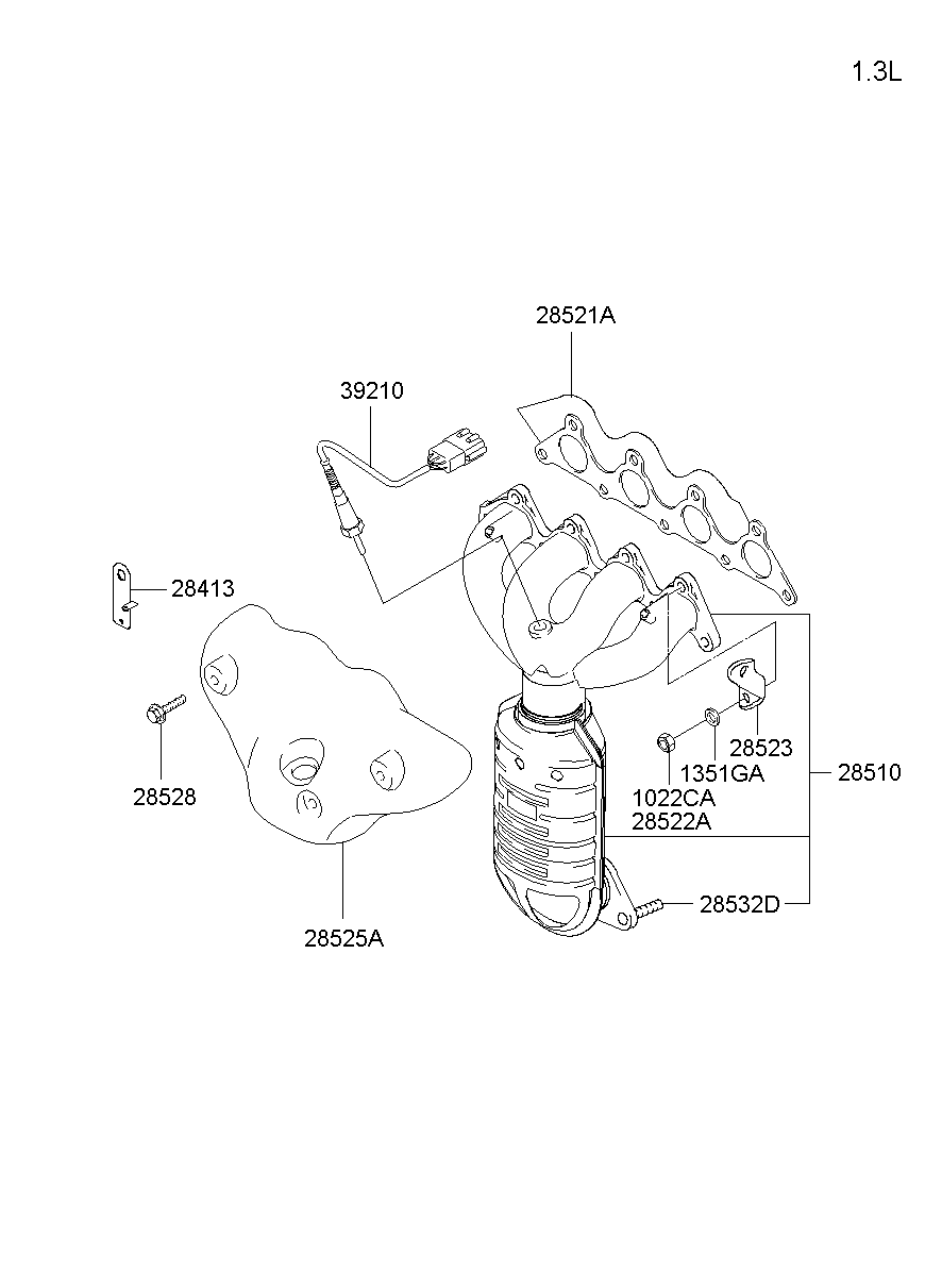 28521-2A100 Gasket-Exhaust Manifold Hyundai | YoshiParts