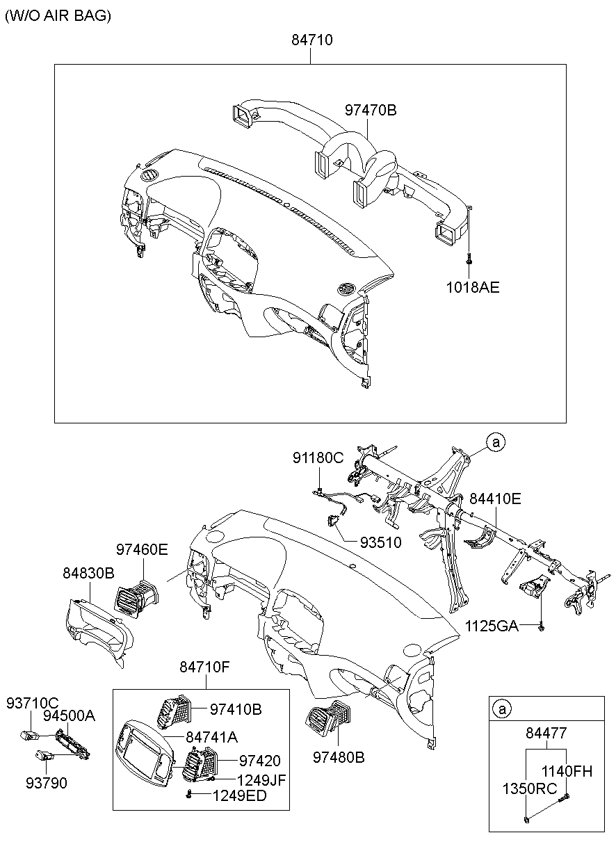 84741-1E000AR Panel-Center Facia Hyundai | YoshiParts
