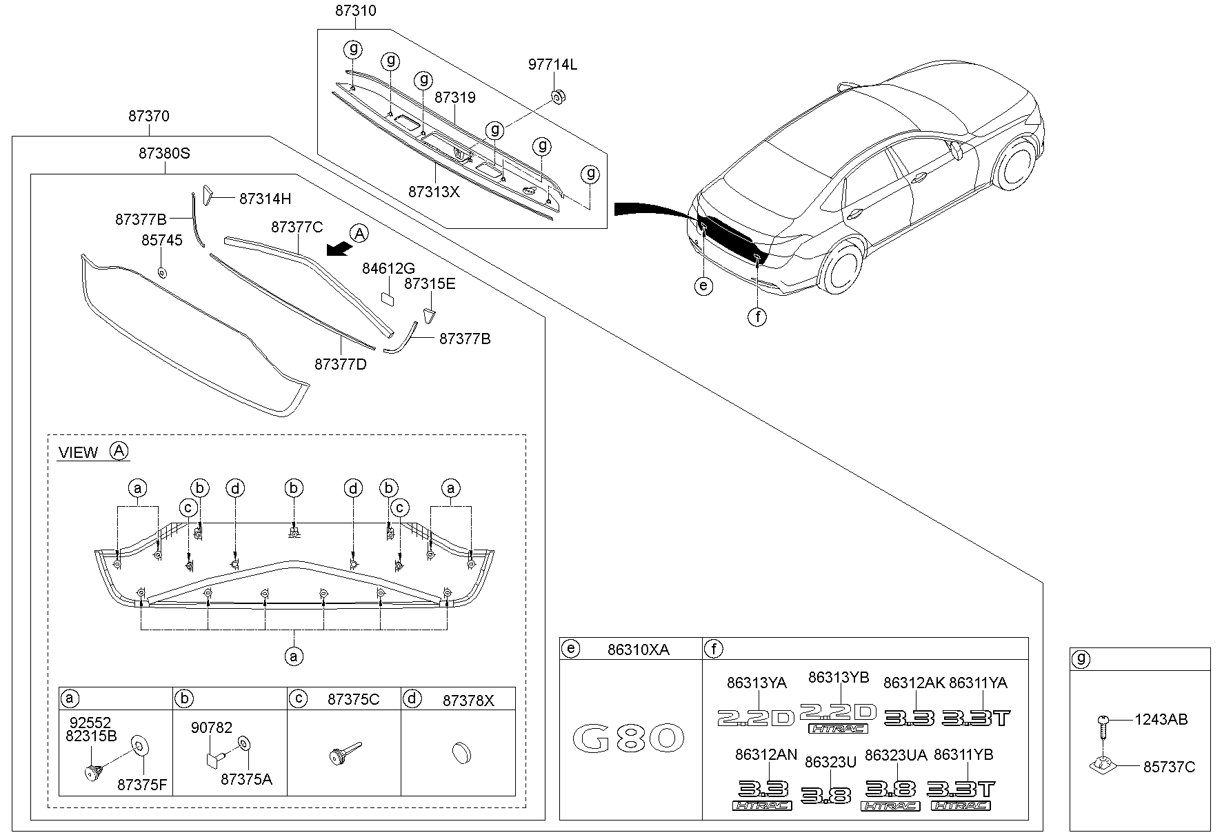 87370-B1560U5B Moulding-Back Panel Hyundai | YoshiParts