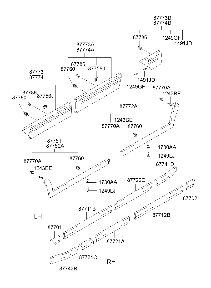 87771-4A300 Garnish-Fr Dr Side,Lh Hyundai | YoshiParts