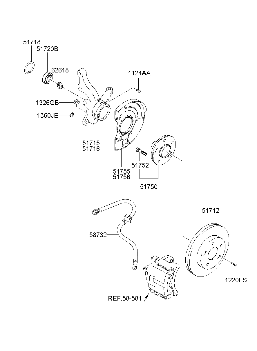 51716-2C600 Knuckle-Front Axle,Rh Hyundai | YoshiParts