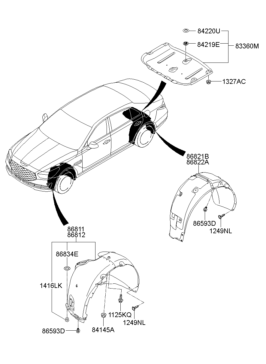 86821-D2500 Guard Assy-Rear Wheel,Lh Hyundai | YoshiParts