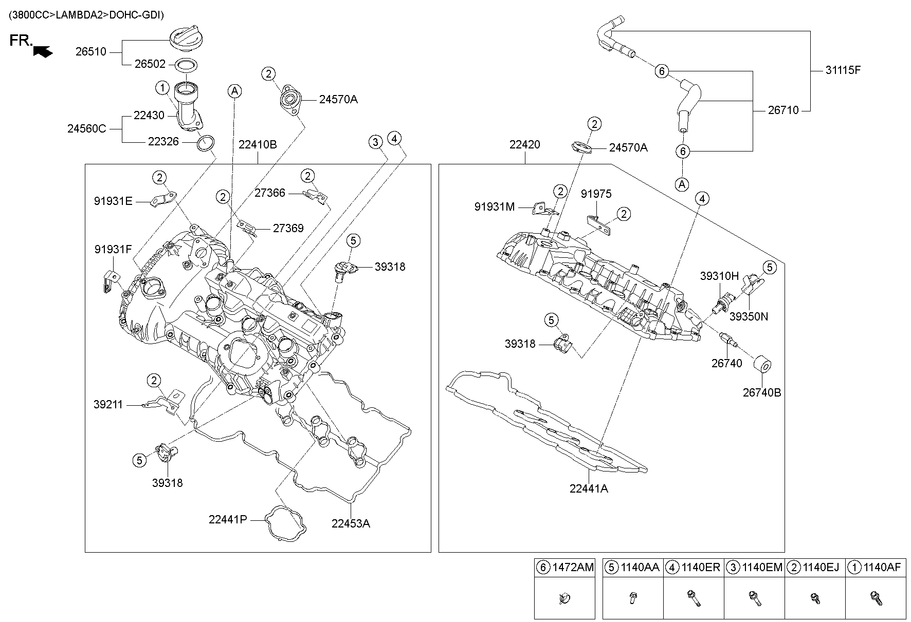 22420-3LTA1 Cover Assy-Rocker,Rh Hyundai | YoshiParts