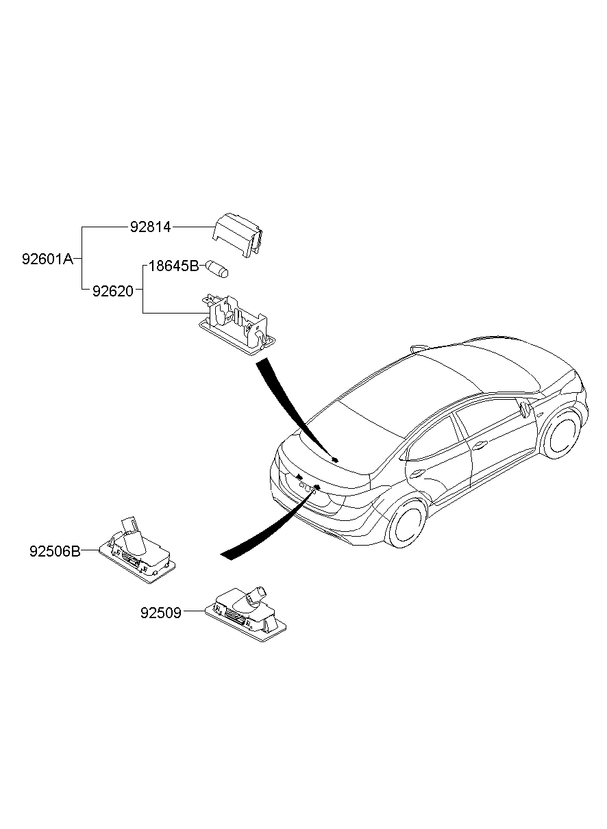 92502-1M400 Lamp Assy-License Plate,Rh Hyundai | YoshiParts