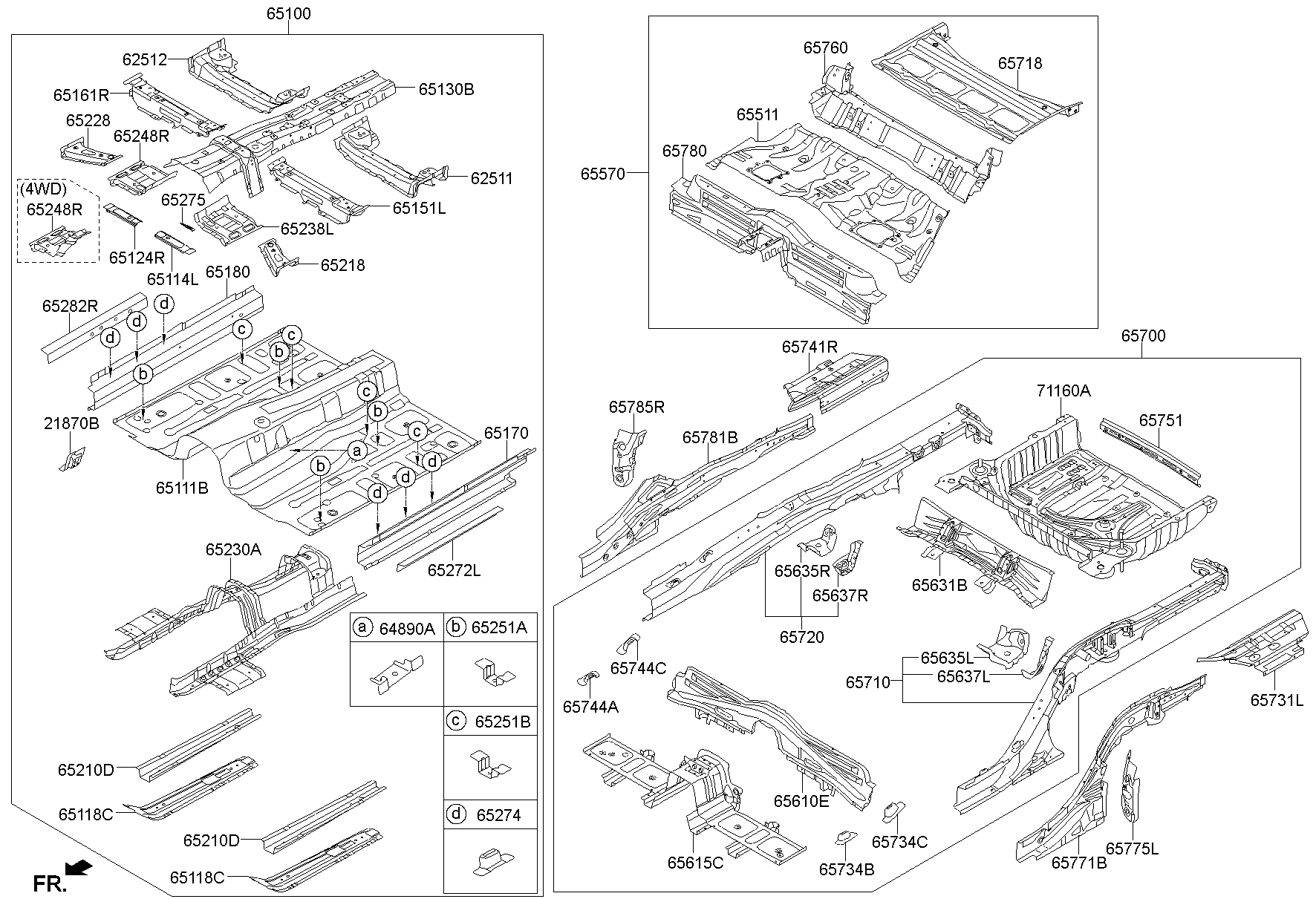 65513-B1000 Panel Assy-Rear Floor,Rr Hyundai | YoshiParts