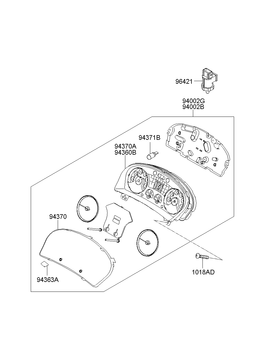 94003-4F315 Cluster Assy-Instrument(Kph) Hyundai | YoshiParts