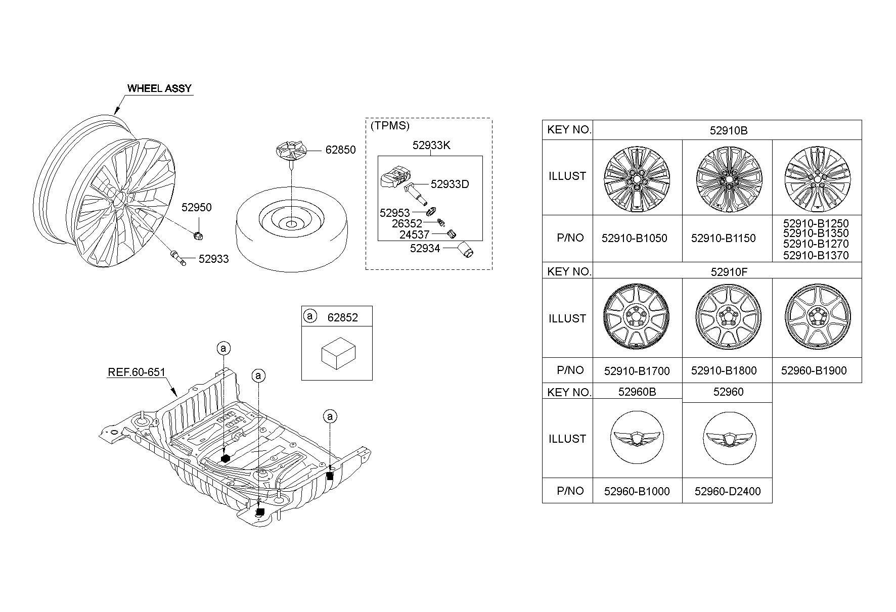 52960-B1000 Cap Assy-Wheel Hub Hyundai | YoshiParts