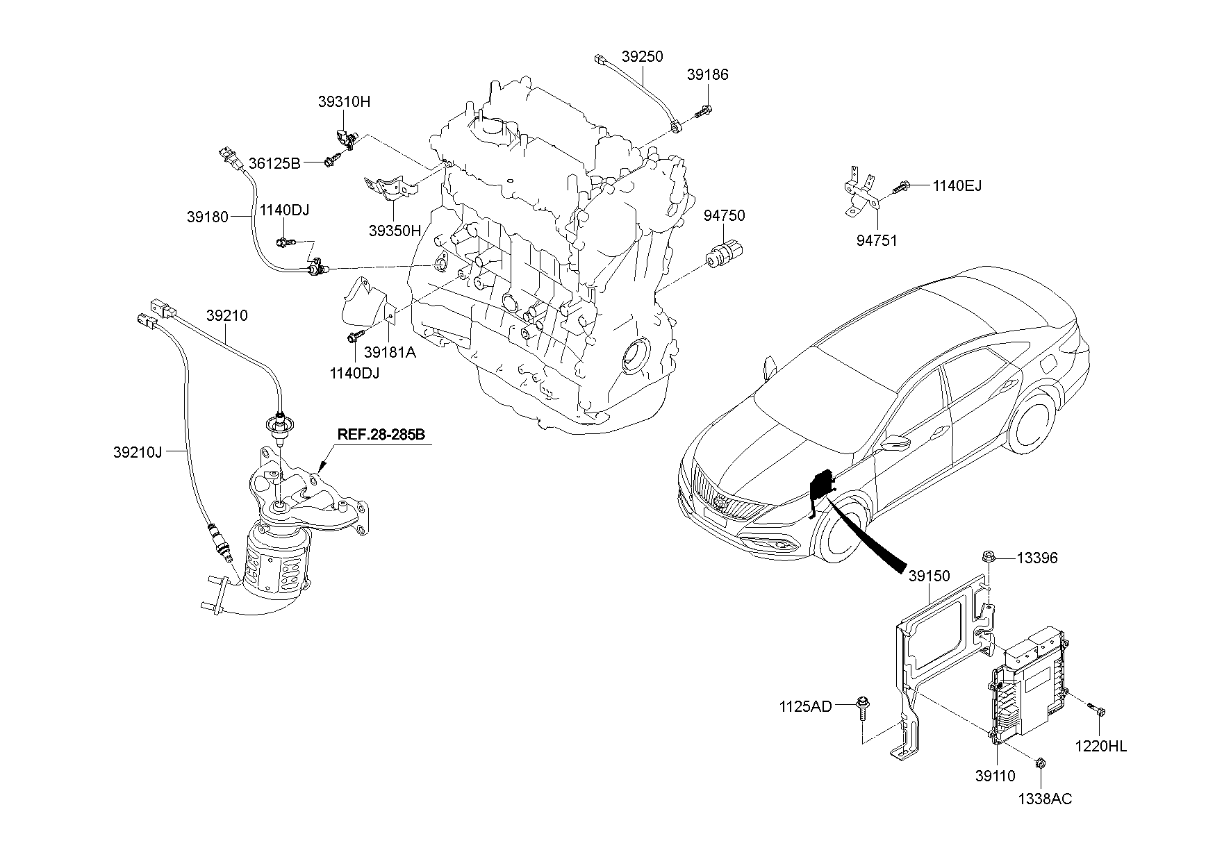 39210-2G260 Sensor Assy-Oxygen,Rr Hyundai | YoshiParts
