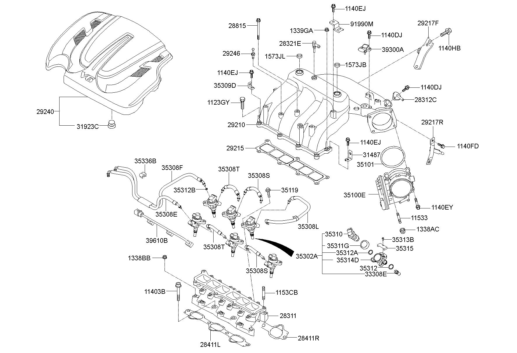 29240-3C240 Cover Assy-Engine Kia | YoshiParts