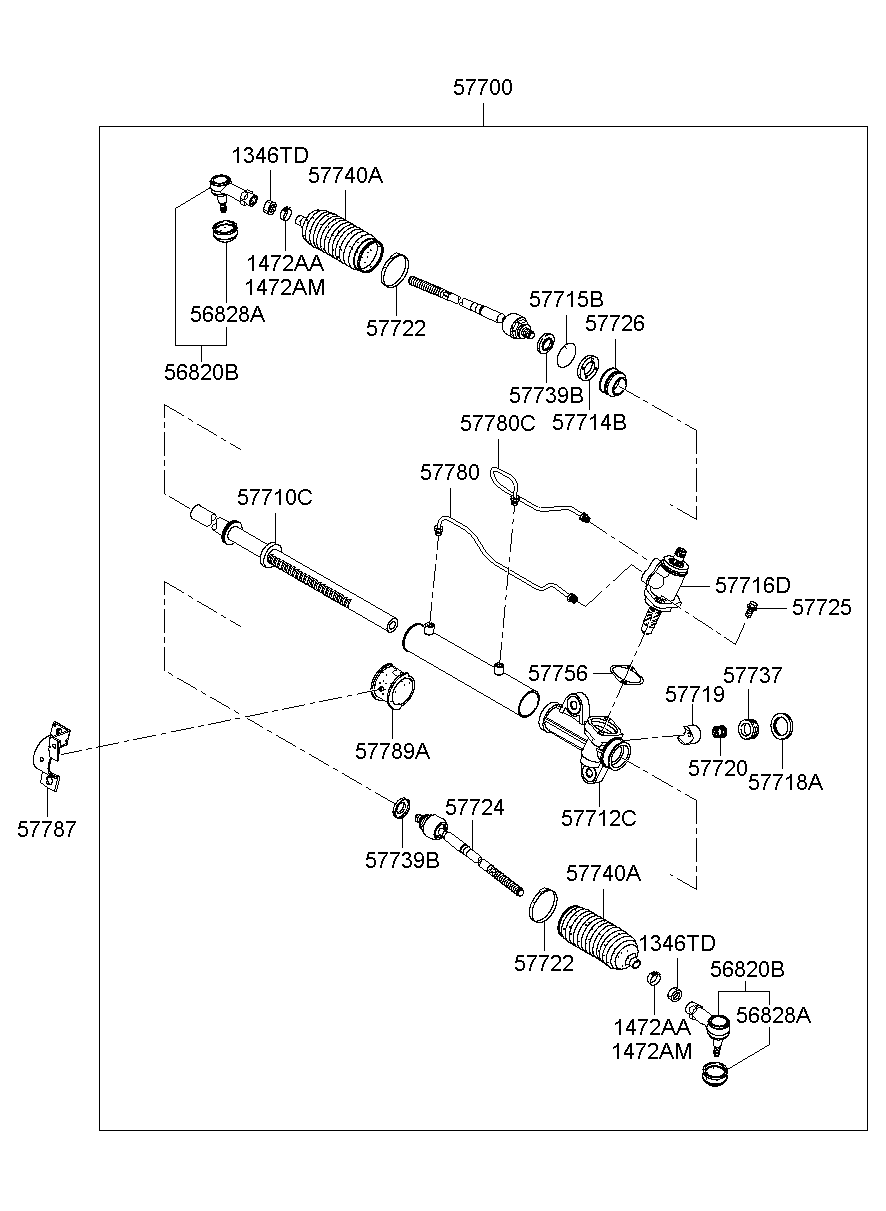 57700-2F650 Gear & Linkage Assy-P/S Kia | YoshiParts