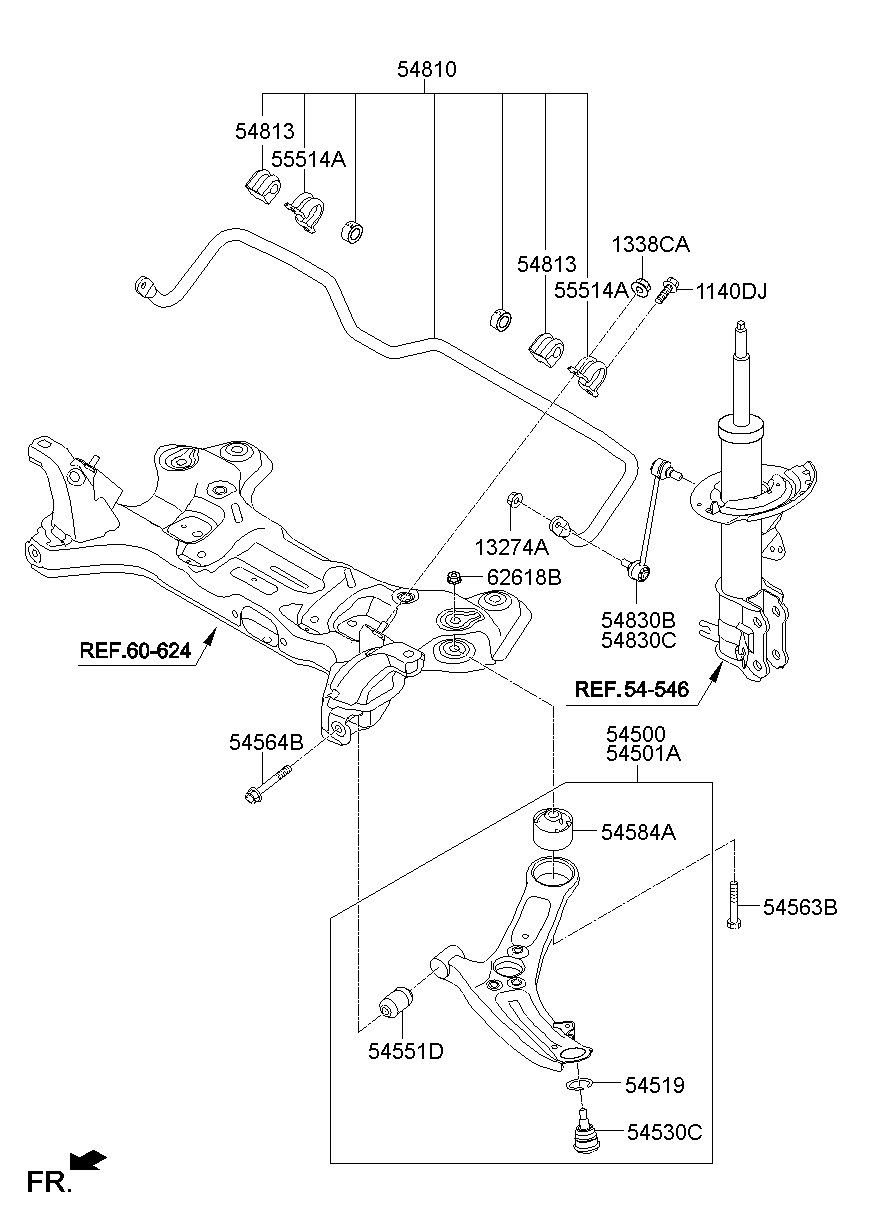 54813-1Y000 Bush-Stabilizer Bar Kia | YoshiParts