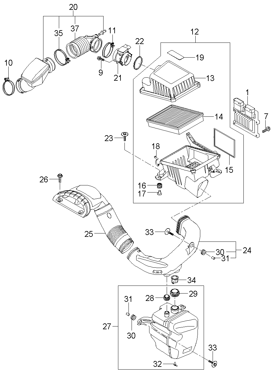28113-2G000 Element-Air Cleaner Kia | YoshiParts