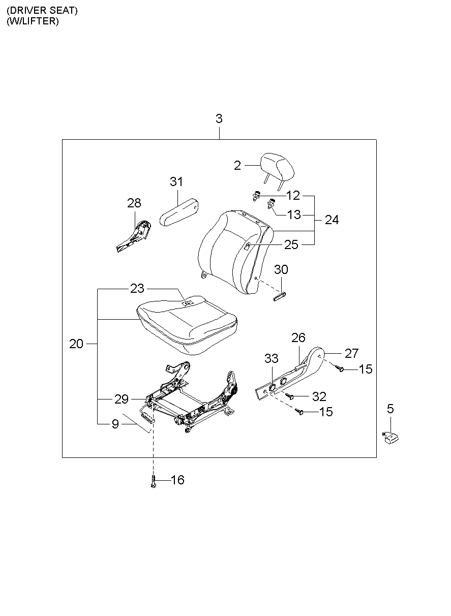 88001-FD210092 Seat Assy-Front,Lh Kia | YoshiParts