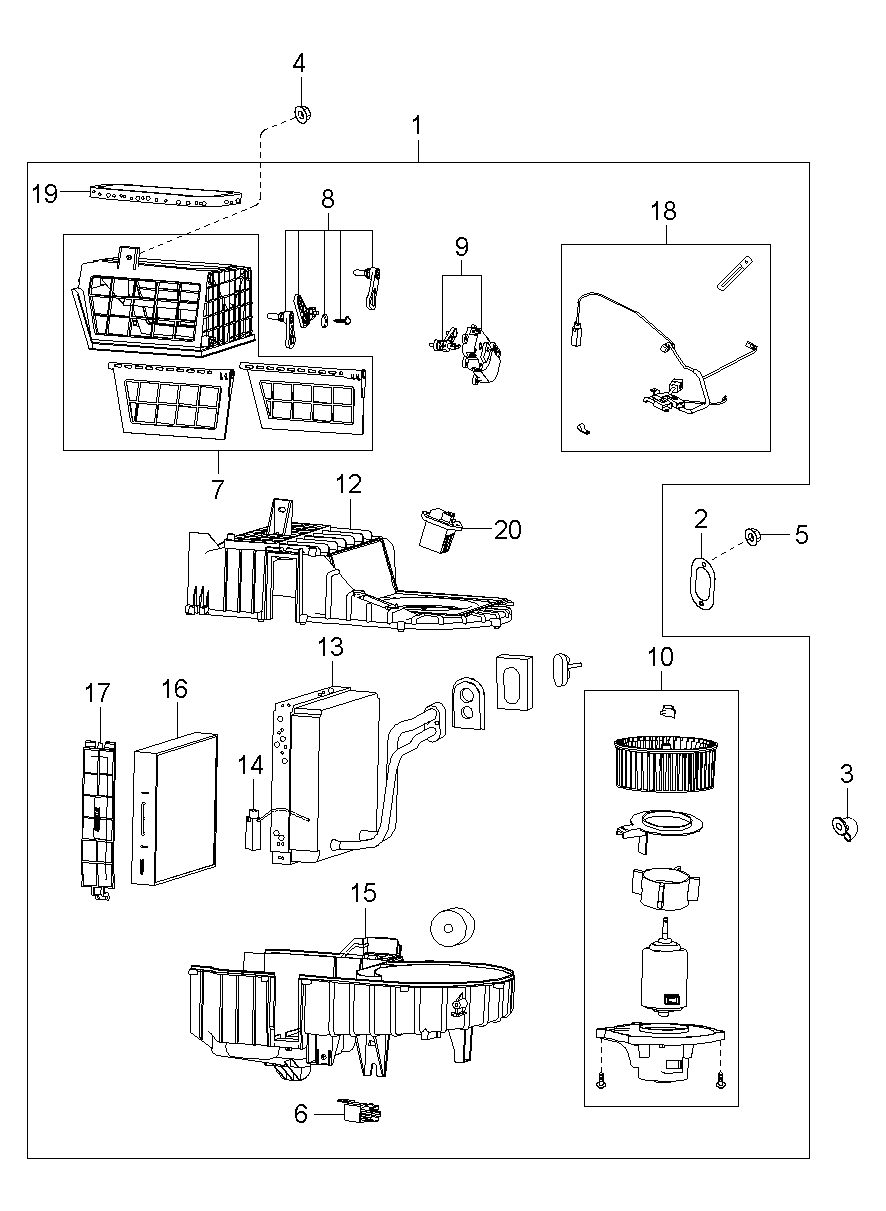 97601-3E200 Evaporator & Blower Unit Kia | YoshiParts