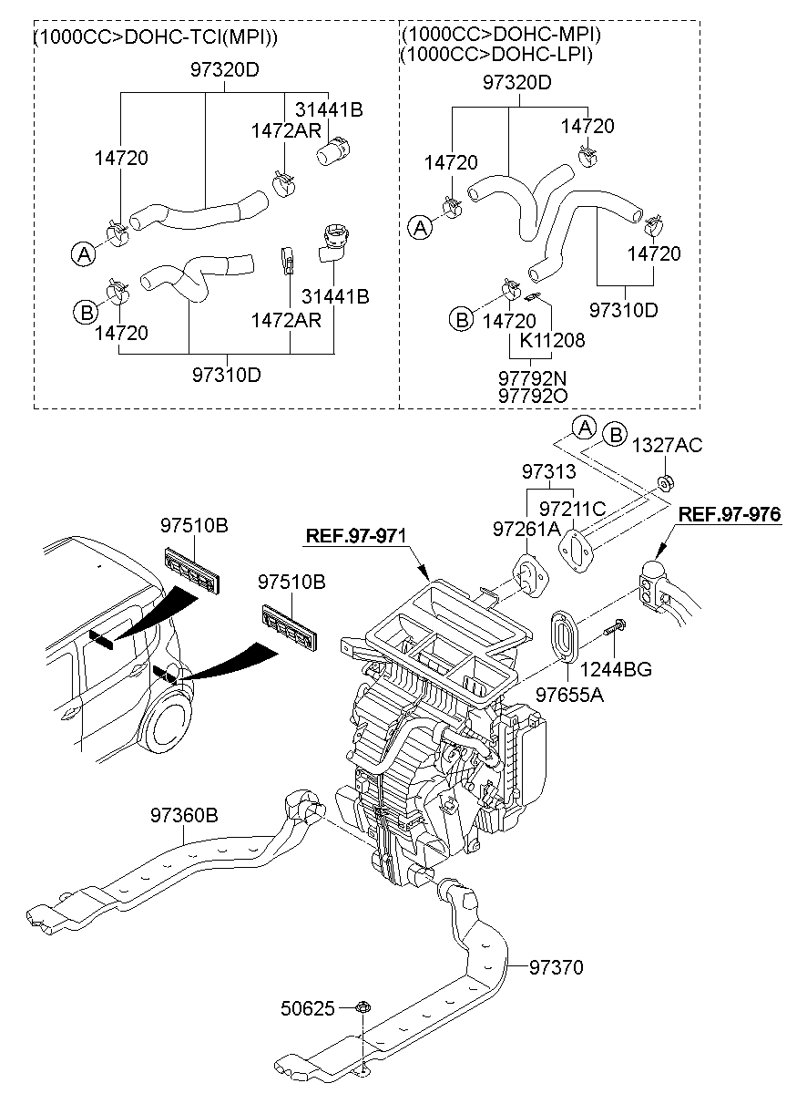 97311-1Y000 Hose Assy-Water Inlet Kia | YoshiParts
