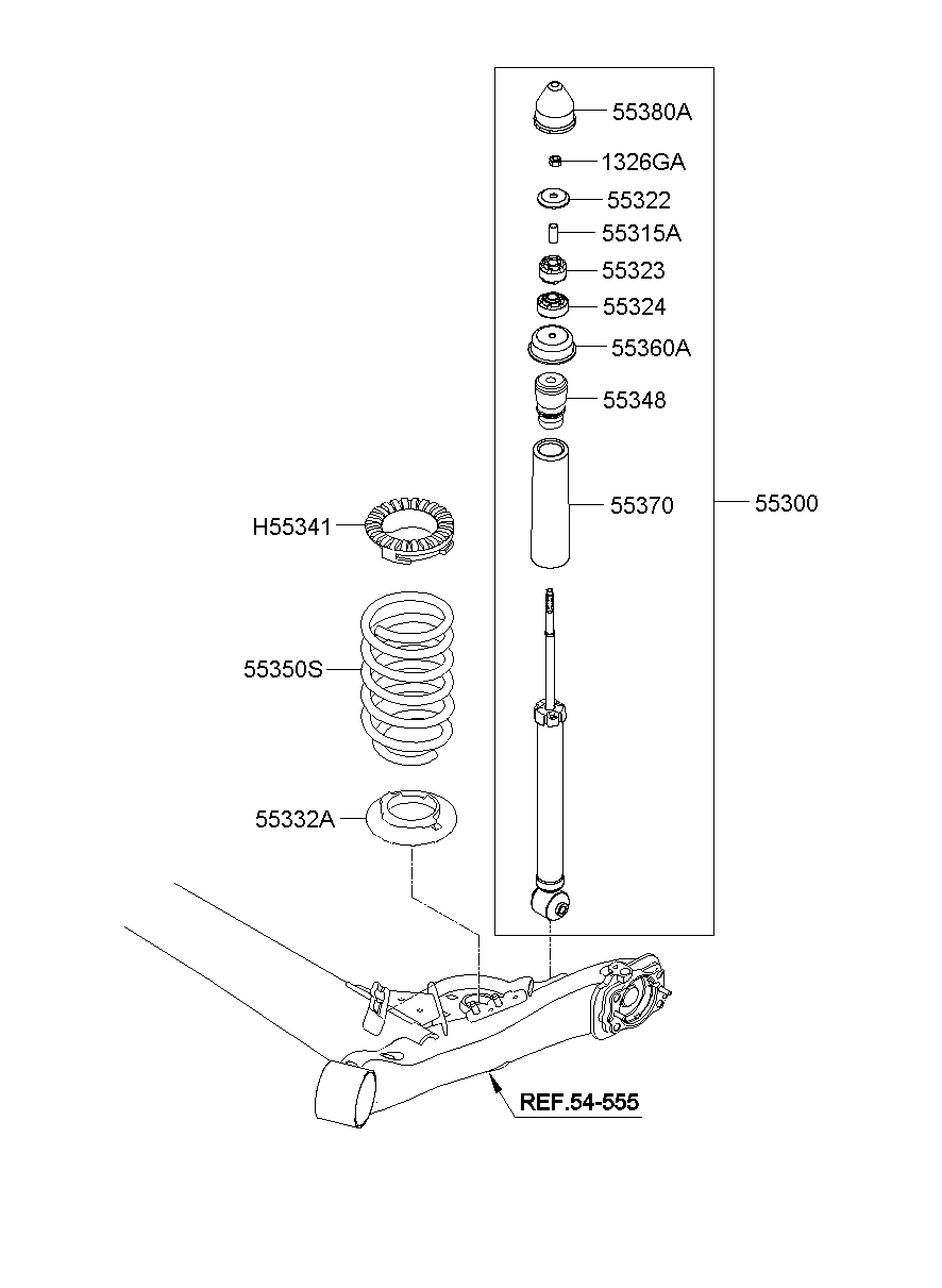 55348-3W000 Bumper-Rr Spring Kia | YoshiParts