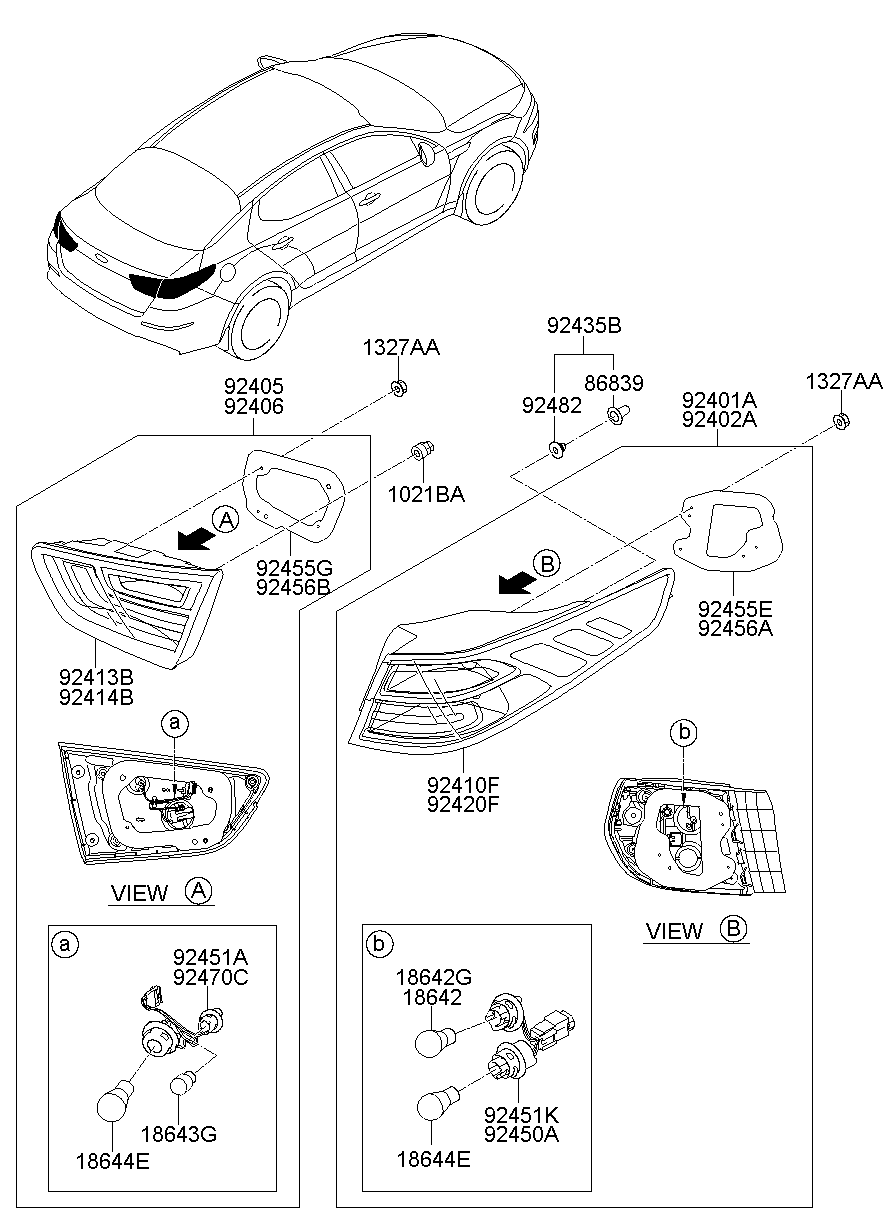 92404-2T600 Lamp Assy-Rear Comb Inside,Rh Kia | YoshiParts