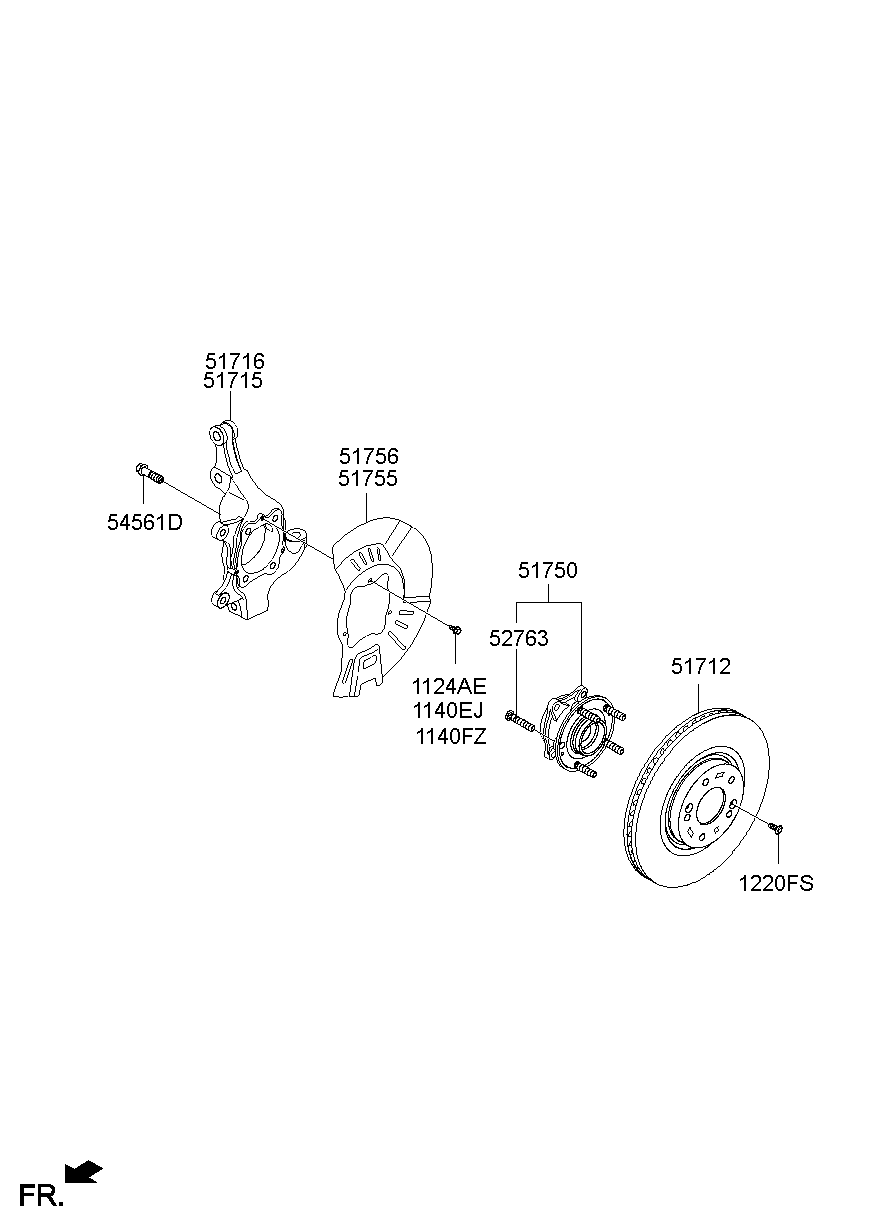 51715-A9000 Knuckle-Front Axle,Lh Kia | YoshiParts