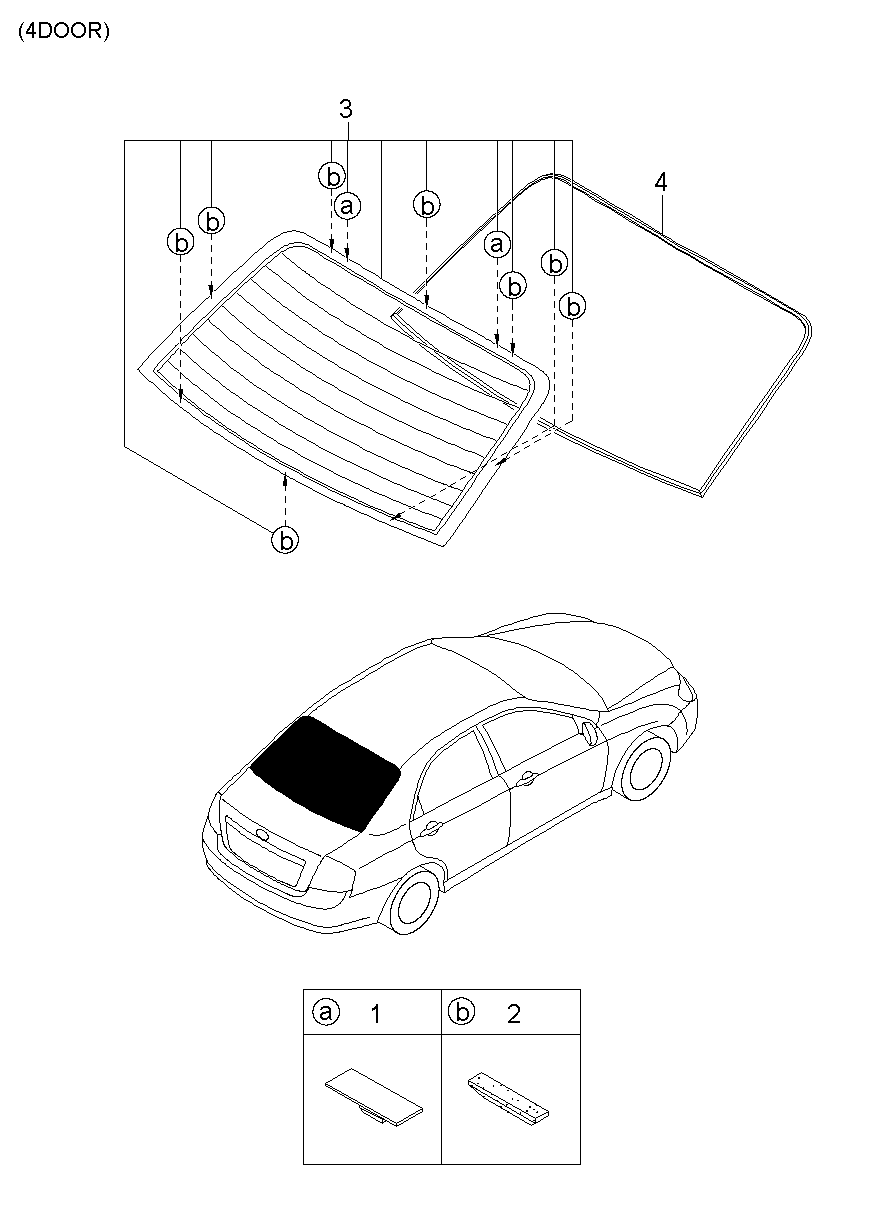 87110-2F310 Glass Assy-Rear Window Kia | YoshiParts