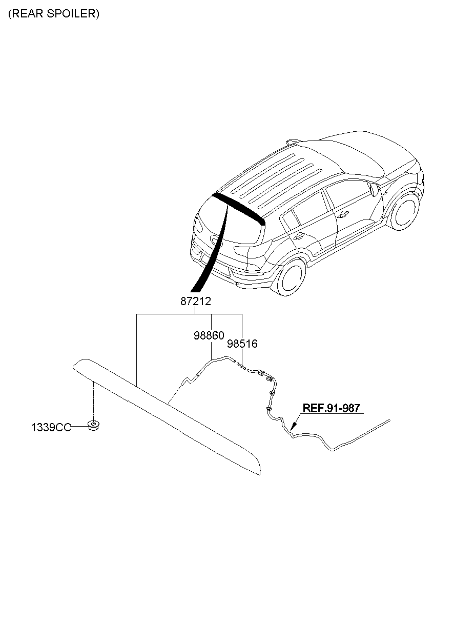 87210-3W000 Spoiler Assy-Rr Kia | YoshiParts
