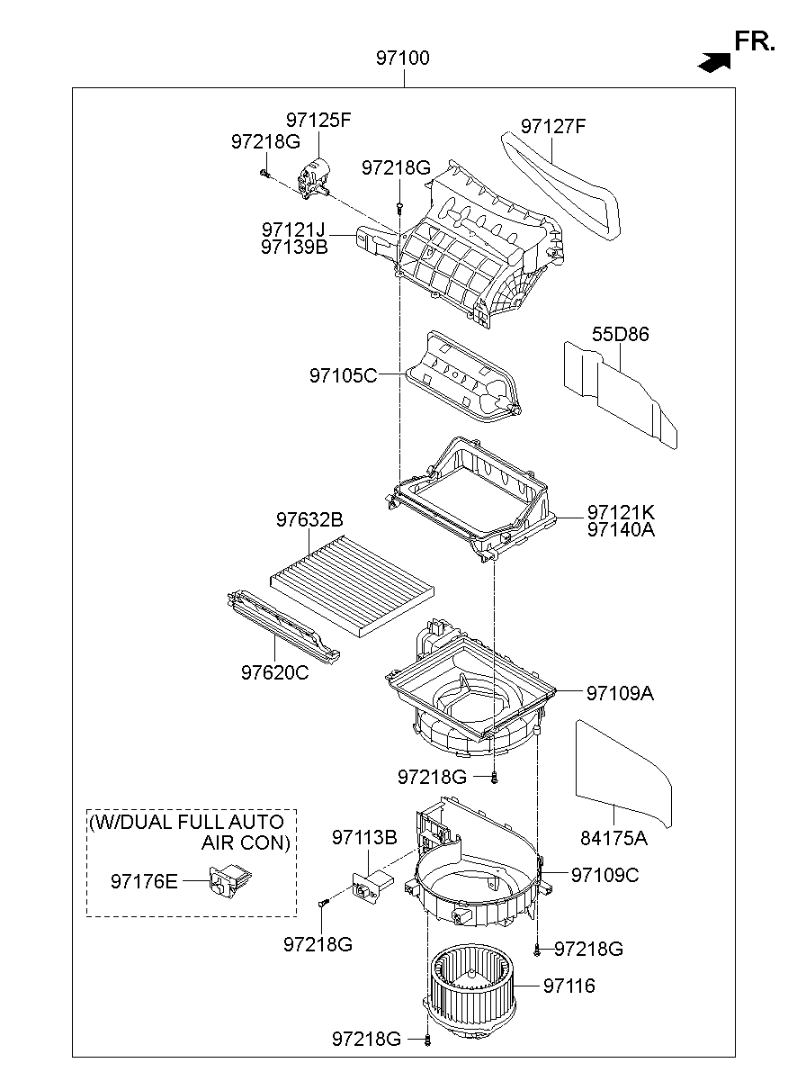 97129-3X000 Cover Assy-Air Filter Kia | YoshiParts