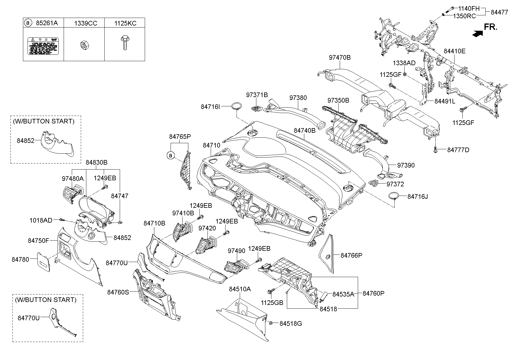 84720-A4000WK Crash Pad Assy,Upr Kia | YoshiParts