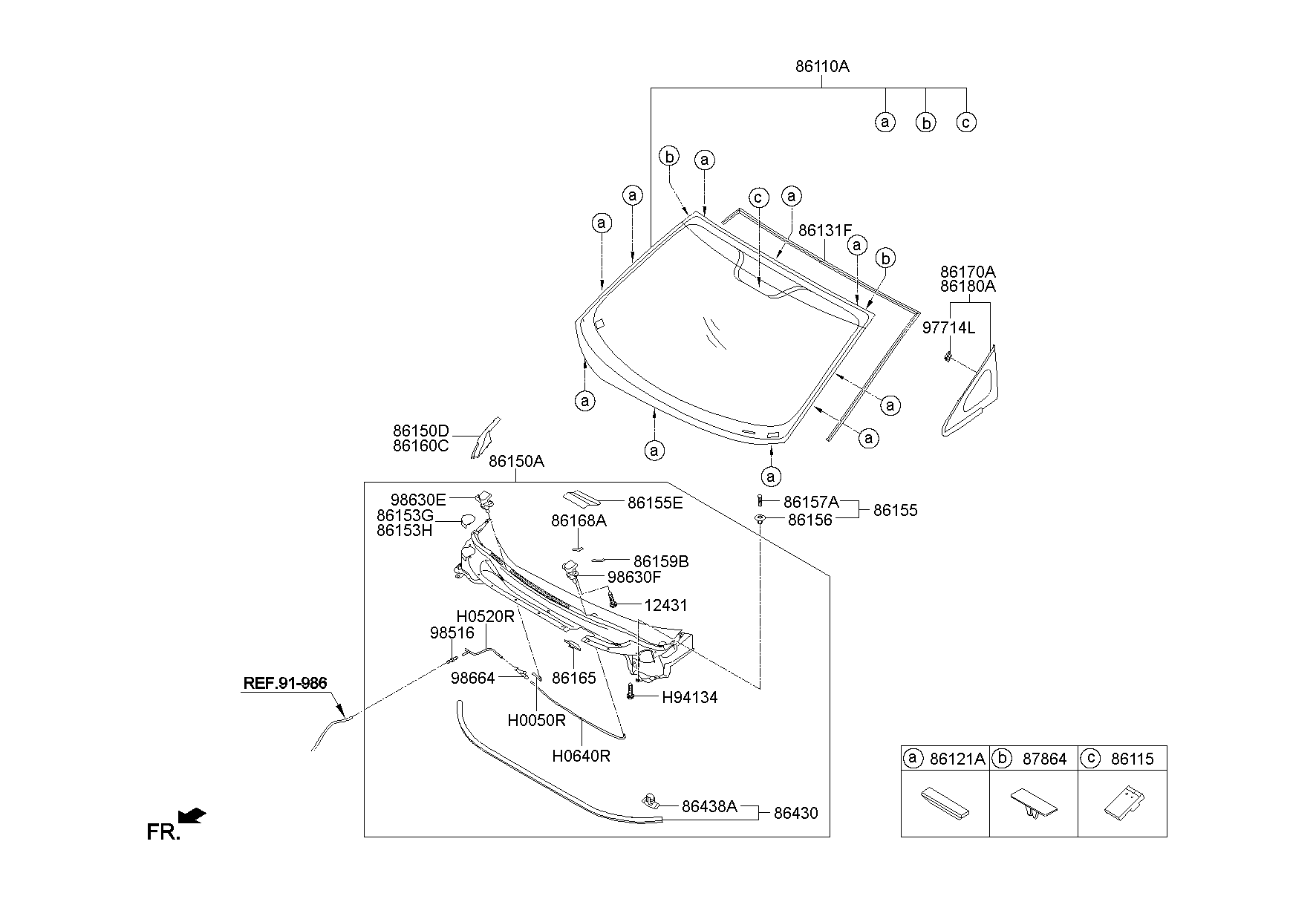 86170-1W000 Glass & Moulding Assy-Door Window,Lh Kia | YoshiParts