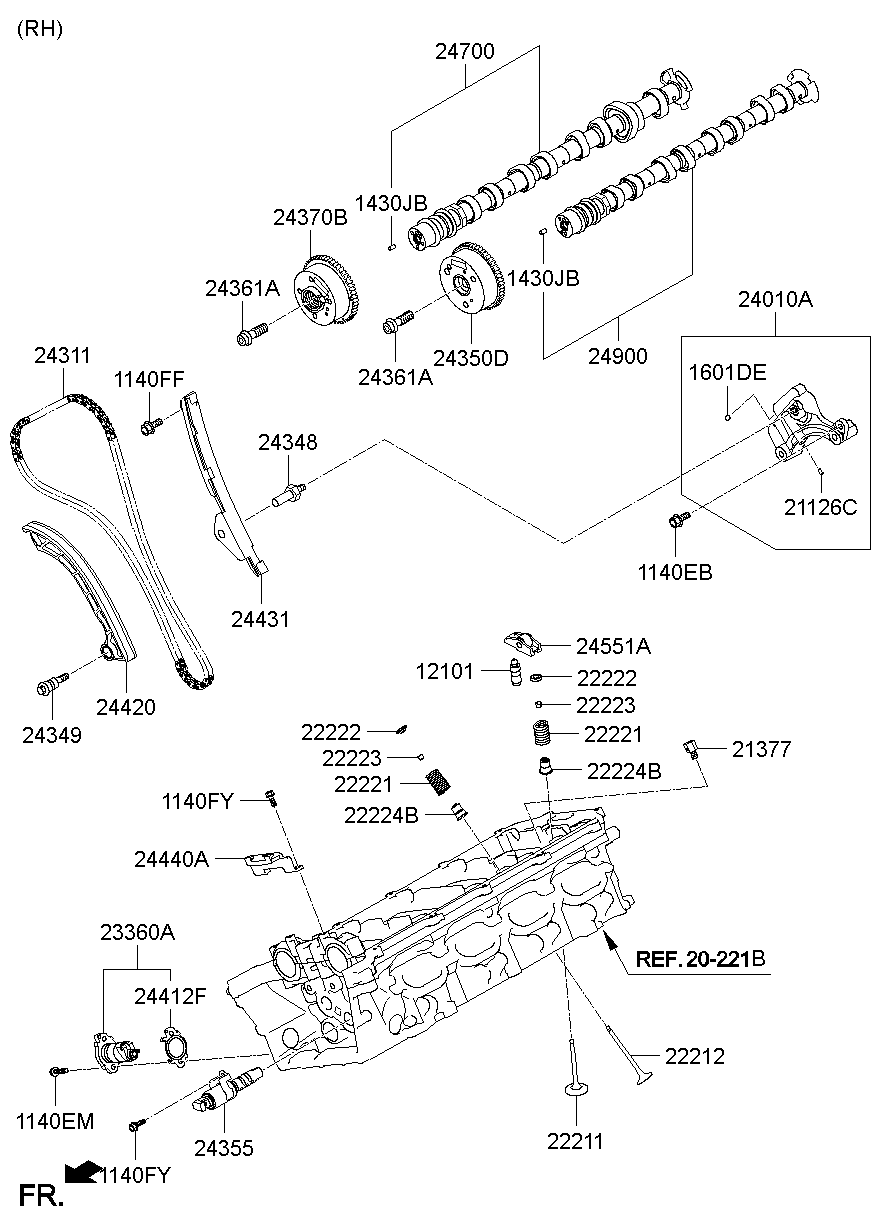 22223-3F300 Lock-Valve Spring Retainer Kia | YoshiParts