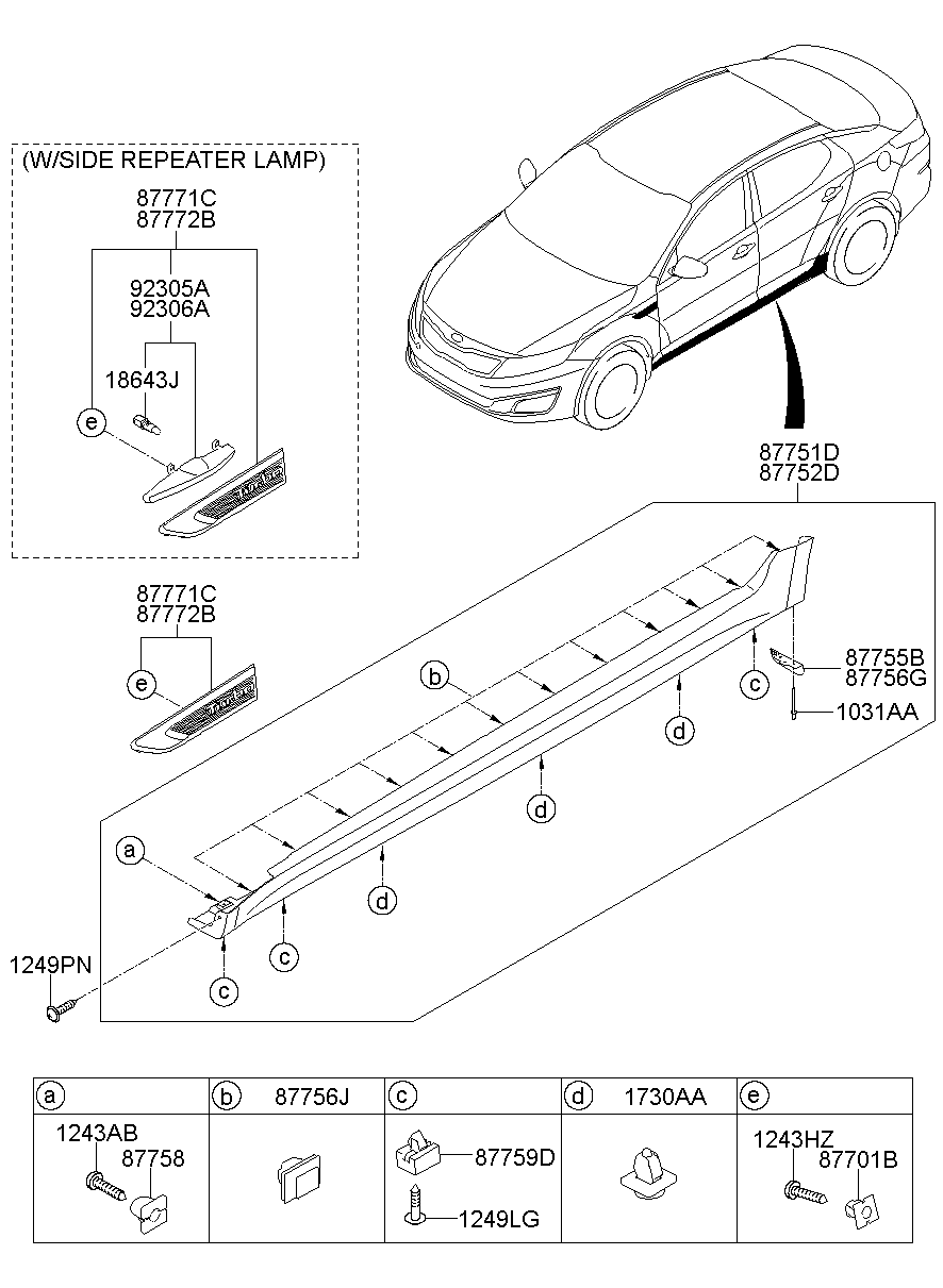 87772-2T500 Garnish Assy-Fender Rh Kia | YoshiParts