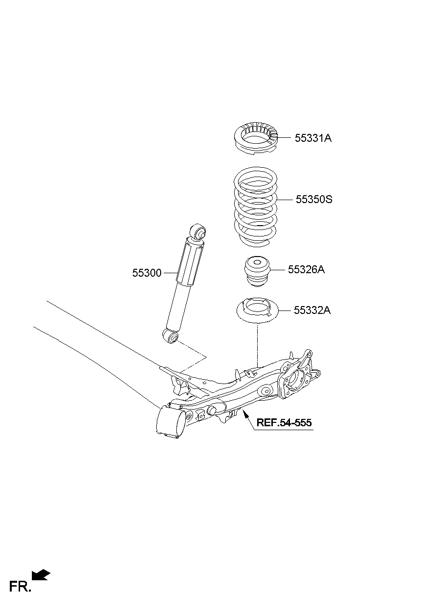 55300-A7000 Shock Absorber Assy-Rear Kia | YoshiParts