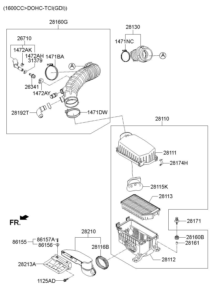 28110-A2550 Cleaner Assy-Air Kia | YoshiParts