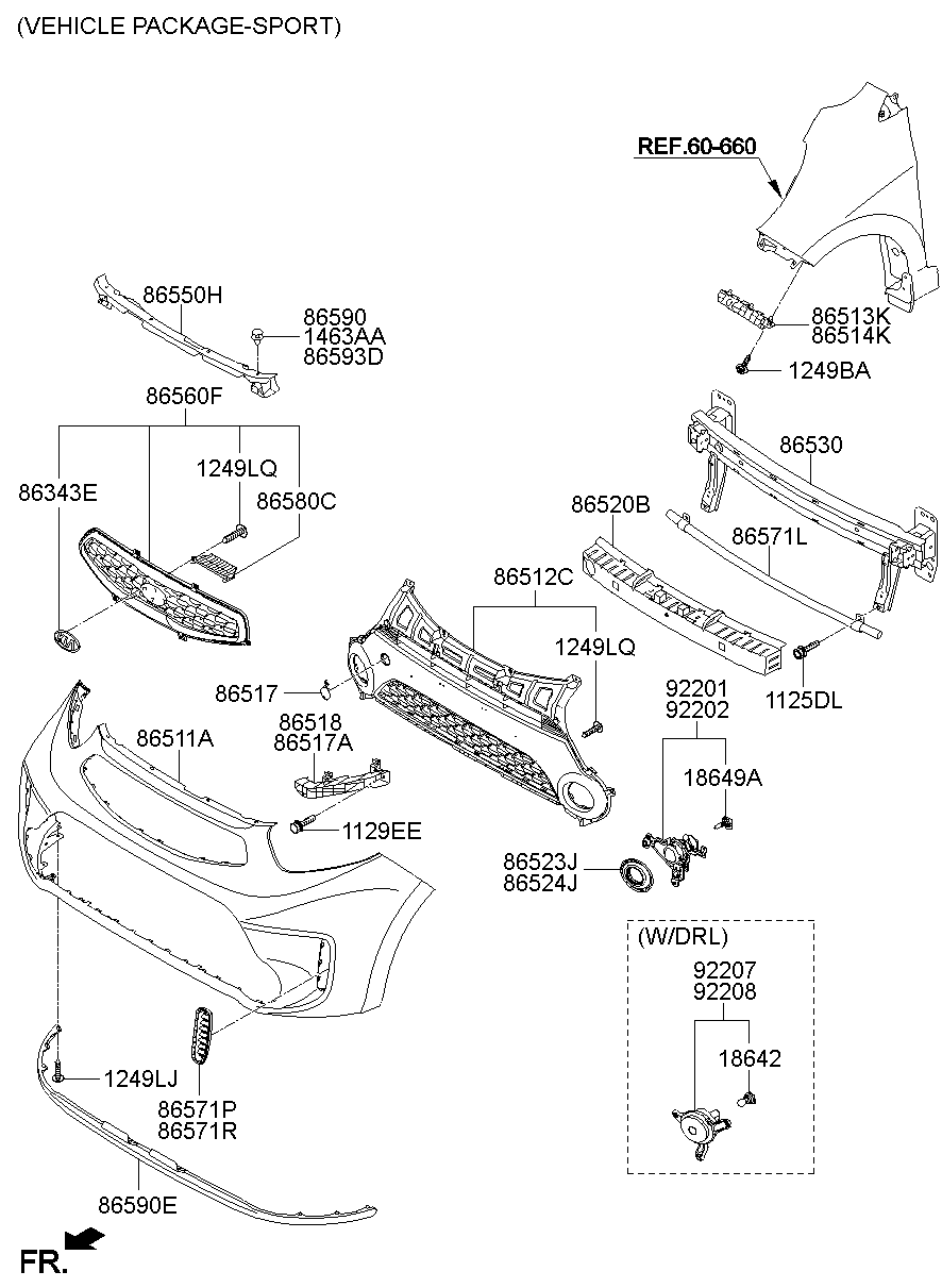 86590-1Y500 Lip Assy-Front Bumper Kia | YoshiParts