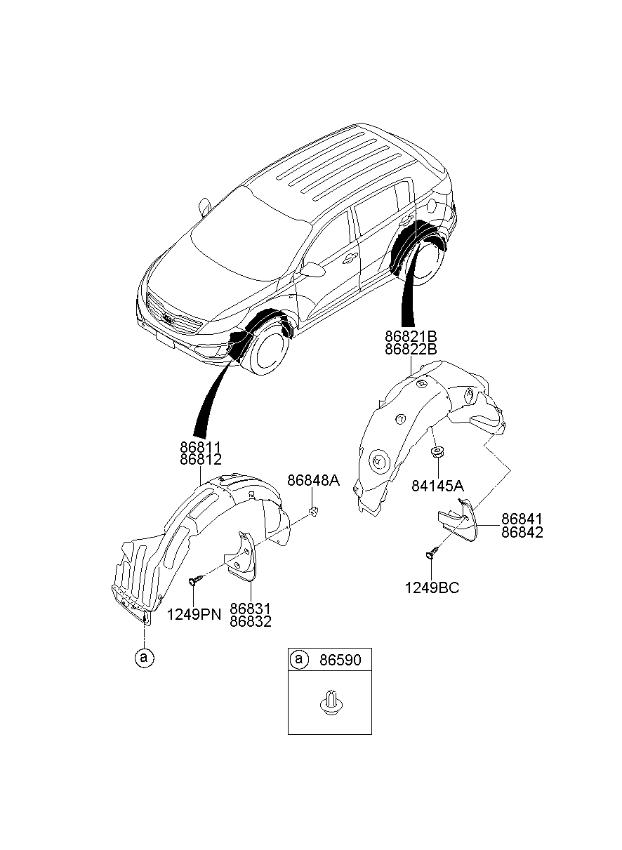 86822-3W000 Guard Assy-Rear Wheel,Rh Kia | YoshiParts